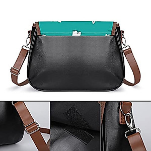 Satchel Bag For Women Cartoon White Scottish Terrier Dog Waterproof Leather Crossbody Handbag Messenger Bag For Ladies