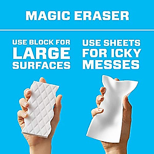 Mr. Clean Magic Eraser Sheets, Cleaning Wipes for Hard to Reach Spaces, 16 Count (Pack of 3)