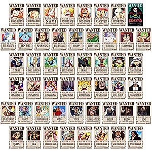 HANQING 50 PCS of Anime Wanted Bounty Poster Aesthetic Wall 4×6 Inch Collage Set Used for Room Decoration Suitable for Boy Room and Dormitory Decoration Girl Bedroom Decoration Christmas Gift
