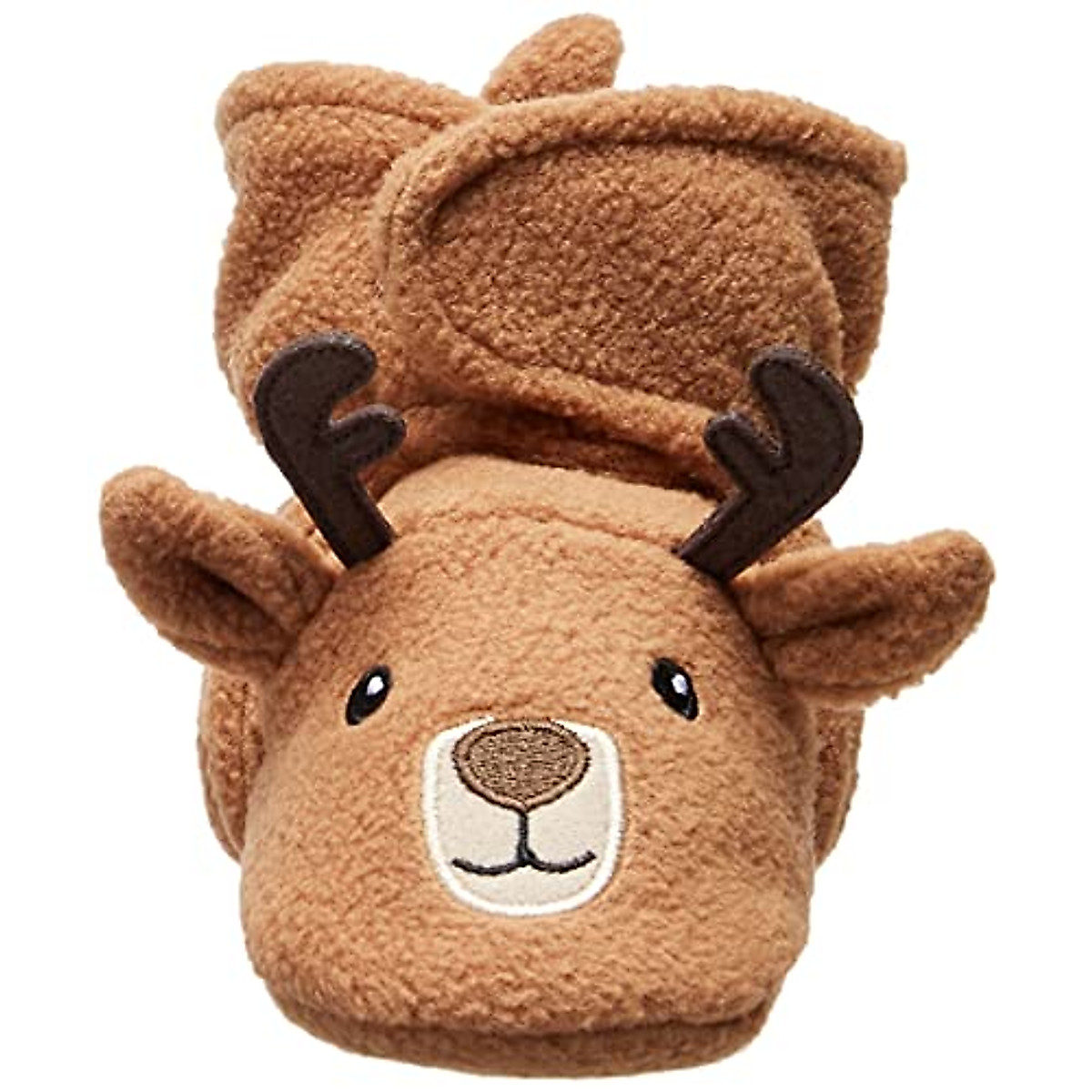 Hudson Baby Unisex Cozy Fleece Booties, Reindeer, 12-18 Months
