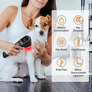 ZJKC Cold Laser Therapy Device for Muscle & Joint, 4x808nm+16x650nm, Pain Relief, Accelerate Healing, Home Light Therapy for Dogs, Cats, Horses and Animals(Black)