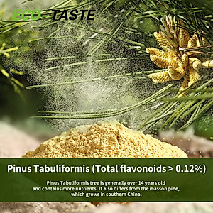 ECO-TASTE Pine Pollen Powder 6 Ounce, Wild Harvested - Pinus Tabuliformis， 99% Cracked Cell Wall