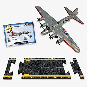 Hot Wings Planes B-17 Flying Fortress Jet (Silver) with Connectible Runway