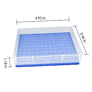 ZHIBANG 96 Positions PCR Tube Rack for 0.2ml microcentrifuge Tubes(Blue)