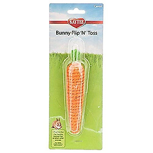 Kaytee Bunny Flip-N-Toss Toy Carrot for Rabbits, Guinea Pigs, and Other Small Animals
