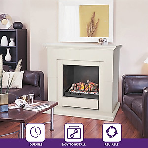 Mxclimate Fireplace Tray Ash Pan,Adjustable Black Ash Pan with Handles for Inside Fireplace.Expandable Galvanized Steel Ember Holder Fireplace Pan for Ash Collection,Rectangle