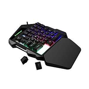 Arilove One-Handed Gaming Keyboard,RGB LED Wired Mechanical Mini Gaming Keyboard (Black, 2318.54cm)