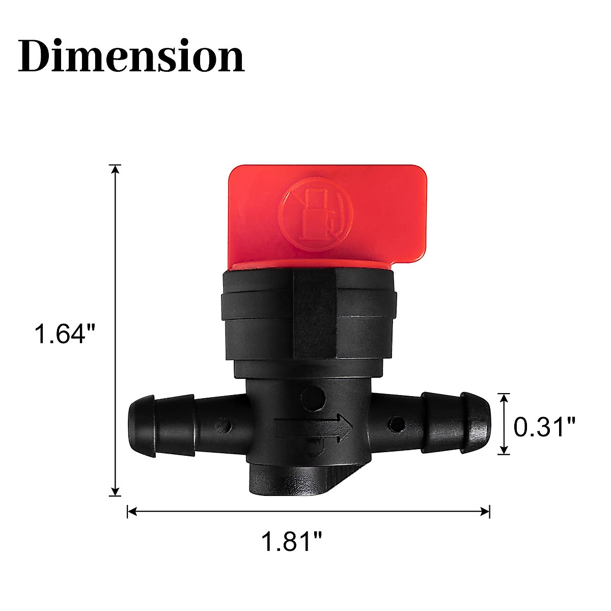 Fuel Shut Off Valve for Mower - 1/4" Fuel Cut Off Valve for Riding Lawn Mower Garden Tractor Pressure Washer Snowblower, in Line Fuel Gas Control Shut Off Valve Switches Tap for Small Engines 4 Packs