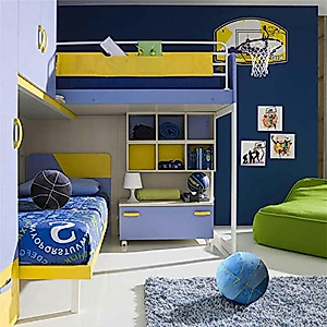 YRXRUS Orange Basketball Pillows Decorative Round Pillow 3D Ball Shaped Throw Pillows,Ultra Soft Velvet Cute Pillows for Kids Bedroom Room,Toys Gift 9.5x9.5 Inch