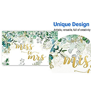 Funnytree Rustic Miss to Mrs Bridal Shower Backdrop Green Forest Leaves Floral Background Wedding Bride to Be Engagement Bachelorette Decoration Supplies Photo Booth Props