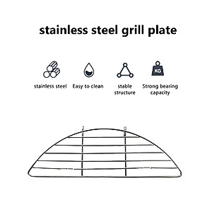 Stainless Steel Barbecue Wire Mesh, Small Half Round Cooling Rack with 2 Raised feet, Food Strainers, Anti-Scorching Grill Racks