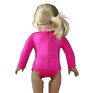 Sparkling Success: 2024 American Doll Girl Pink Gymnastics Doll Clothes Set with Leotard, Mat, Olympic Medal and Hair Accessory. 4 PCS in All! Doll Not Included