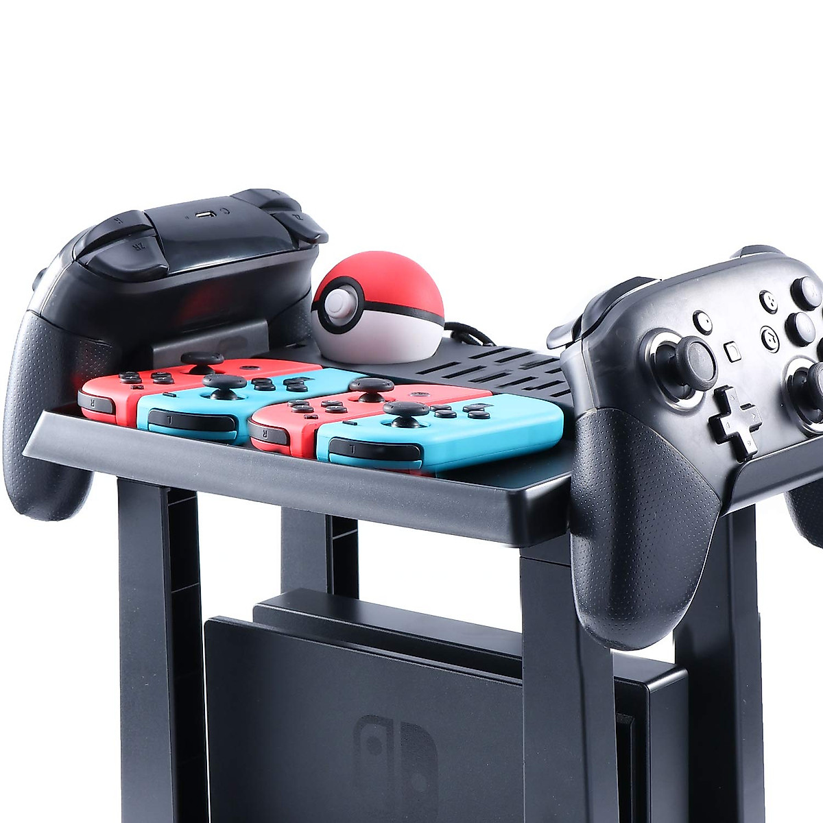 Storage Stand for Nintendo Switch, Storage Stand Controller Holder for Nintendo Switch Accessories and 2 Poke Ball Plus Controllers
