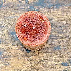 Rustic Textured Rusty Orange Brown Unscented Pillar Candle - Choose Size - Handmade Candle