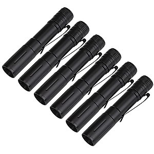 KunHe 6 Pack Small Mini Single Mode Led Powerful Flashlights AAA Battery 1 Mode Flashlight Pen Light Penlight Flashlights Pocket Tiny Compact EDC High Lumens Bright Flashlights
