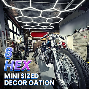 GOSLARLIT Customsize Hexagon Led Garage Lights for Workshop Gym Detailing Shop (8 hex Grid System)
