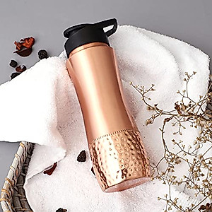 Pure Copper Water Bottle with Sipper, 900 Ml Capacity (30.4 US Fl Ounce) For Ayurveda Health Benefits