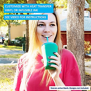 TahoeBay Blank Pint Glass Sleeves (6-Pack) 16 Ounce Insulating Foam Collapsible Beer Drinking Cup Holder (Multicolor)