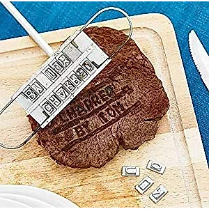 BBQ Meat Branding Iron with Changeable Letters and a Handy Draw- Great for Branding Steaks Burgers Chicken