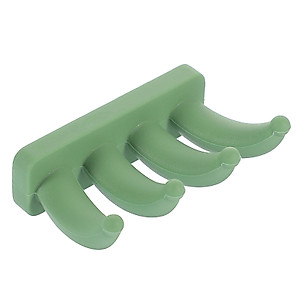 HOLIDYOYO Silicone Hooks Coat Hanger with 4 Hooks Adhesive Wall Hooks for Towels Keys Hats and More No Drilling Required Suitable for Kitchen and Bathroom Creative Banana Design Green