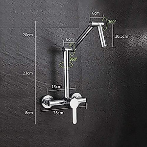 KNKQZXVDF -Taps,Faucet Bathtub Wall-Mounted Faucet Copper Chrome Concealed 360 Degrees Free Rotate Faucet Kitchen Multifunction Fold Cold Heat Water-Tap Taps