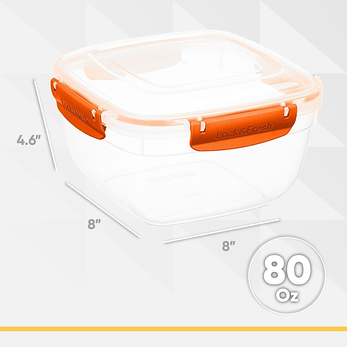 Superio Food Storage Container, 80 oz, Orange