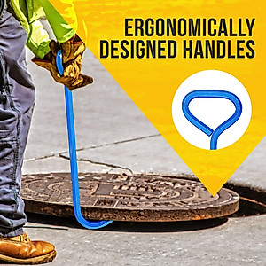 T&T Tools Original Manhole Hook Tool - 4 Pack - 36-Inch Single Hook Made with Durable Hex Alloy Steel - Lift Manhole Covers & Storm Drain Cover, Versatile Lifting Hooks, Rigid Steel Tool Hook