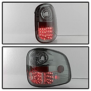 ACANII - For 1997-2003 Ford F150 Pickup Flareside Smoked Lens LED Tail Lights Brake Lamps Replacement Driver & Passenger