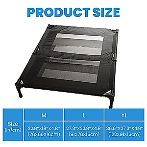 Laifug Elevated Pet Bed Washable Elevated Dog Bed with Non-Slip Bottom, Portable Indoor and Outdoor, XL