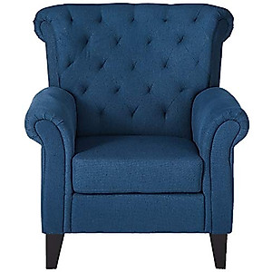 Christopher Knight Home Merritt Fabric Tufted Chair, Dark Blue Dimensions: 37.00”D x 35.25”W x 38.00”H