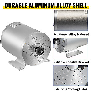 VEVOR Electric Brushless DC Motor,72V 3000W Brushless Electric Motor,4900RPM Brushless Motor Kit,w/Controller and Throttle Grip for Electric Scooter E Bike Engine Motorcycle DIY Part Conversion Kit