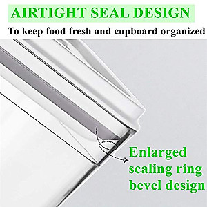 Yopay 1.8 Qt POP Container, Airtight Food Storage with Push Button, Rectangle Clear Plastic PBA Free for Coffee, Sugar, Flour, Baking Supplies, Pantry Organization