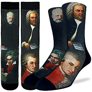 Good Luck Sock Men's Classical Music Composers Socks, Adult