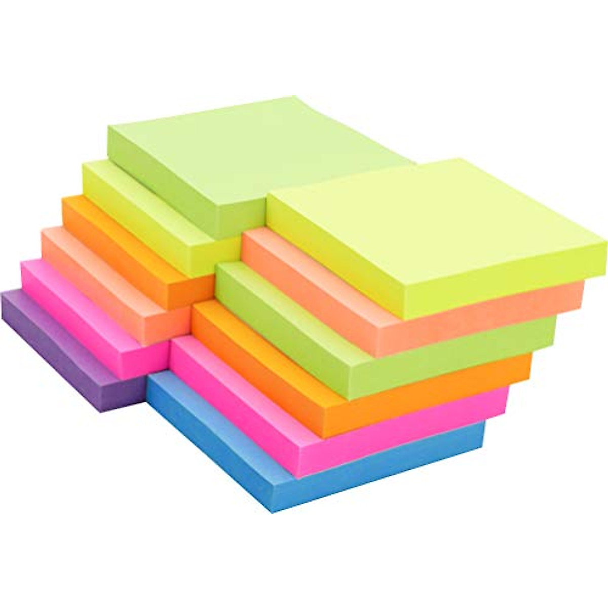4A Sticky Pop-up Notes,3 x 3 Inches,Neon Assorted,Self-Stick Notes,100 Sheets/Pad,12 Pads/Pack,4A 303x12-N-Z