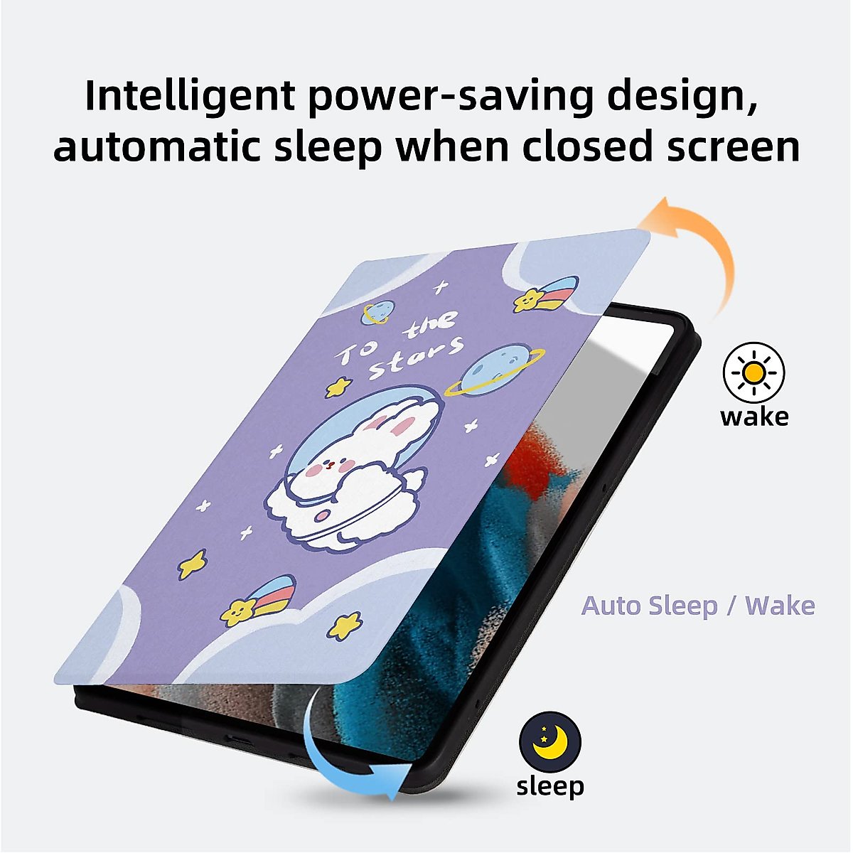 Nuouxoco for Samsung Tab A8 10.5 inch Case Multi-Angle Smart Stand Shell Cover Protective Case for Samsung Galaxy Tab A8 Tablet 2022 (SM-X200/X205/X207) Case - Cute Rabbit