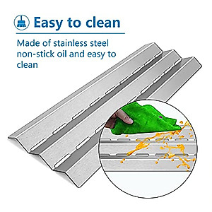 Heat Plate Tent Shield Replacement for Huntington, Broil-Mate, Sterling, Master Forge, Perfect Flame, GrillPro, Lowes Gas Grill Models, Stainless Steel Burner Cover Flame Tamer, 4-Pack, 17 9/16"