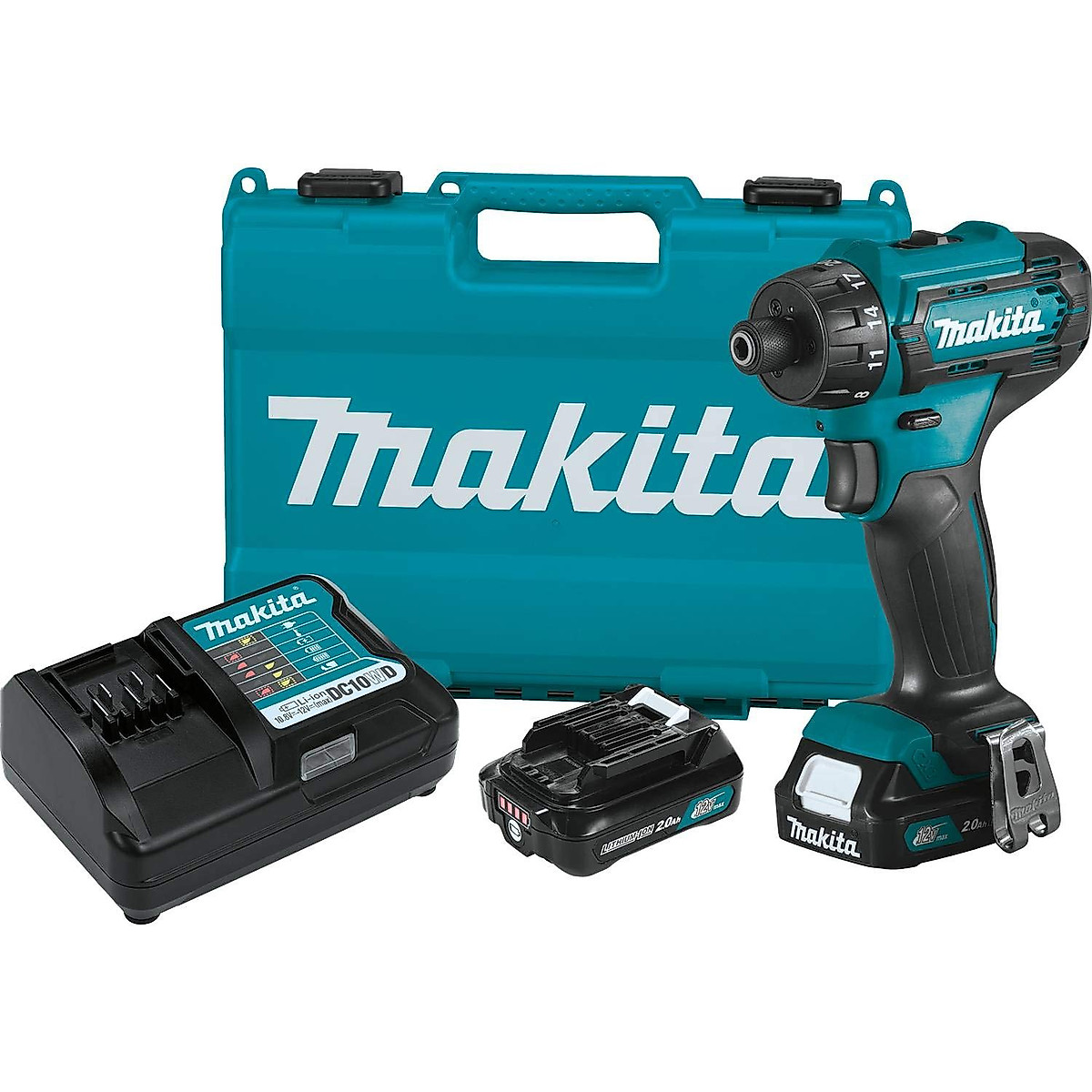 Makita FD10R1 12V max CXT® Lithium-Ion Cordless 1/4" Hex Driver-Drill Kit (2.0Ah)