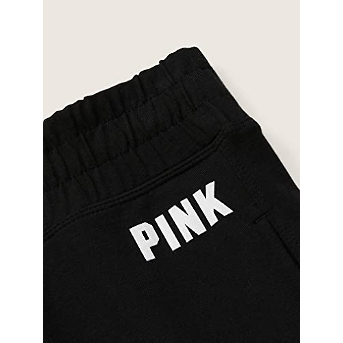 Victoria's Secret Pink Cotton High Waist Joggers, Pure Black, Medium