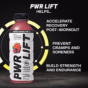 Whey Protein Water Sports Drink by PWR LIFT | Variety Pack | Keto, Vitamin B, Electrolytes, Zero Sugar, 10g of Protein | Post-Workout Energy Beverage | 16.9oz (Pack of 12)