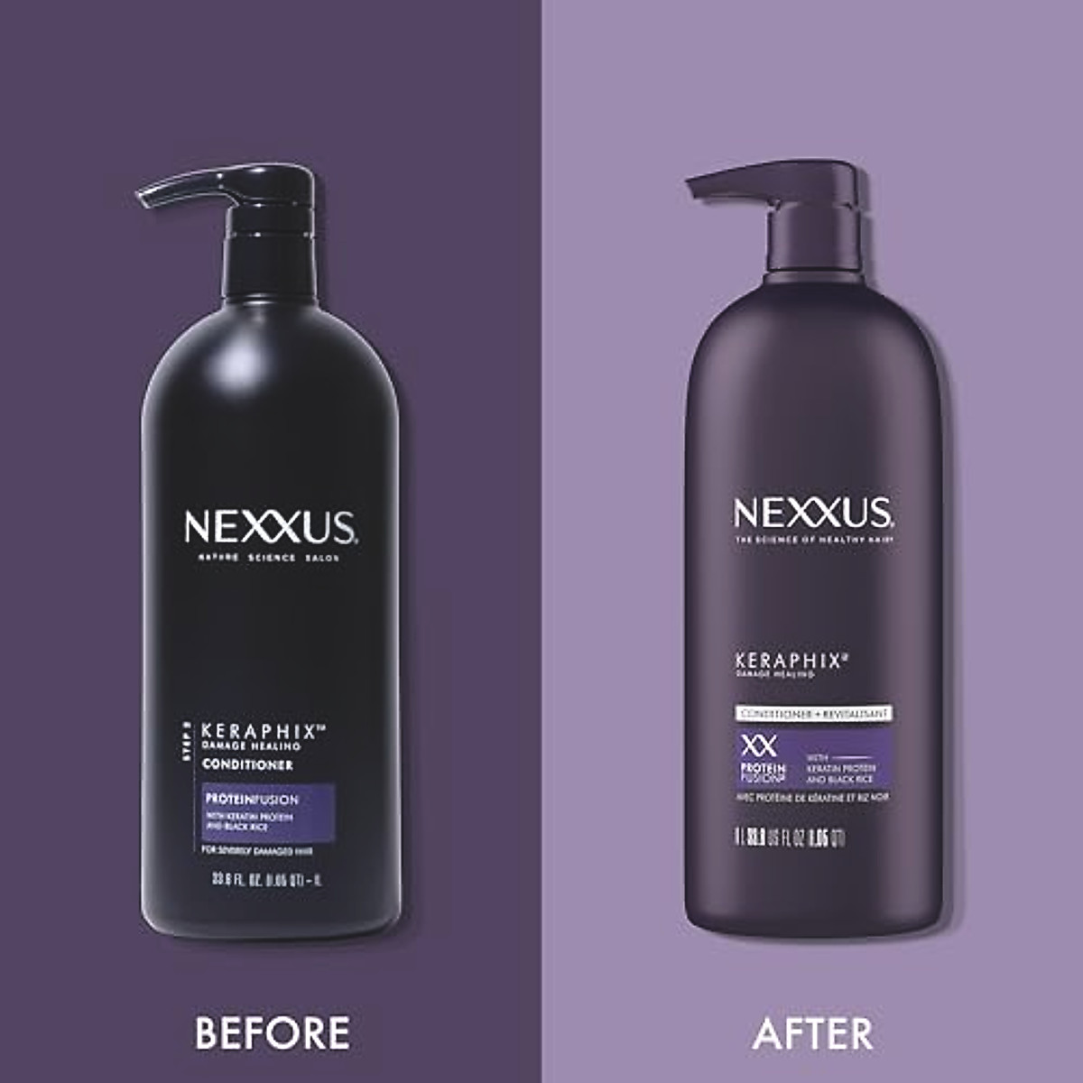 Nexxus Keraphix ProteinFusion Conditioner with Keratin Protein and Black Rice Conditioner for Damaged Hair 33.8 oz