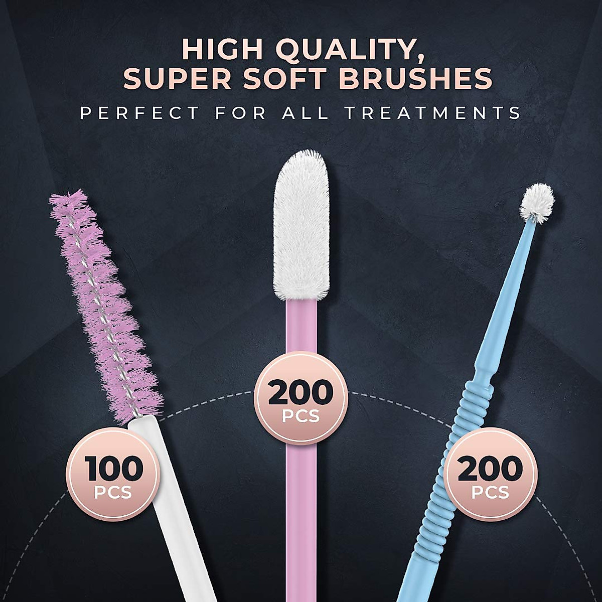 700 PCS Lash Extension Supplies Kit For Eyelash Techs | 100 Under Eye Pads | 200 Micro Brushes | 100 Disposable Mascara Wands | 200 Lip Brushes | 100 Glue Ring Holder | 2 Medical Tape | Eyelash Tools