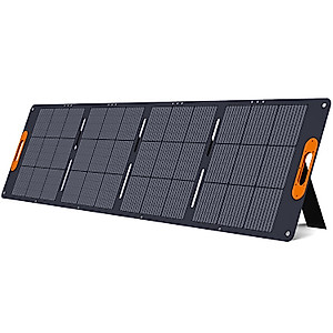 ALLWEI 200W Portable Solar Panel for 1200/2000W Power Station Solar Generator, Foldable 3-in-1 Outputs(M20/XT60/Anderson), 18V Solar Charger with Adjustable Kickstand for Camping Fishing Home Black