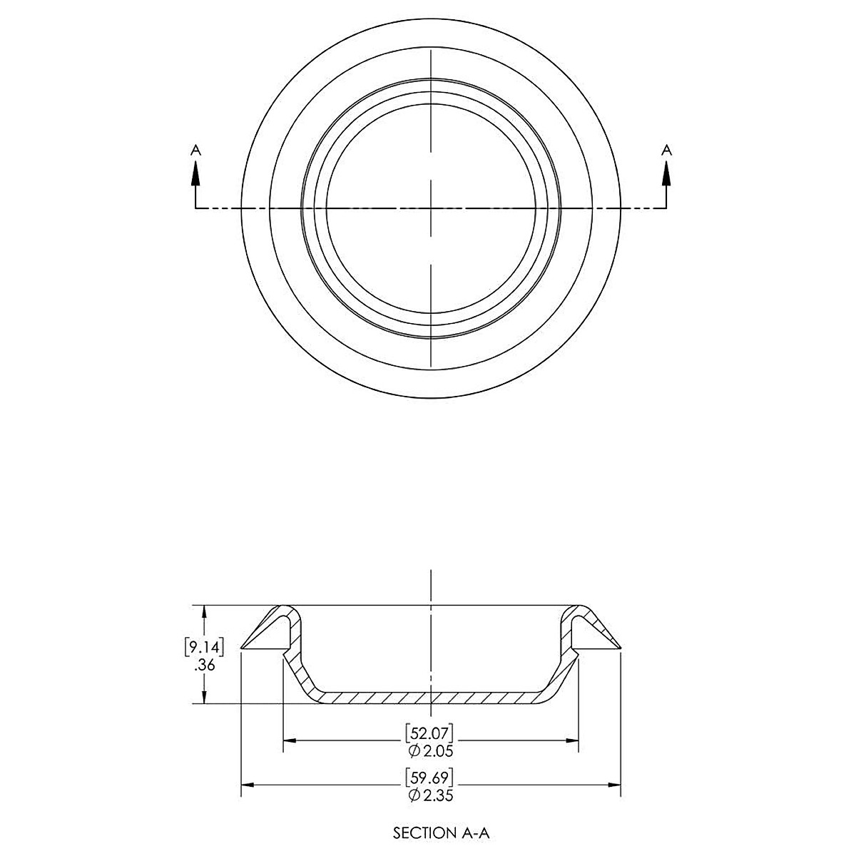 Caplugs BP-2 BP Series – Button Plug with Recessed Type Heads, 200 Pack, Black LD-PE, Hole Size 1.97-2.02" x Metal Thickness .02-.10" Plugging Holes, Auto Body, Tanks, Refrigeration Units