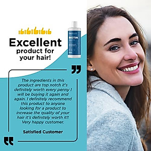 Biotin Hair Shampoo for Thinning Hair - Volumizing Biotin Shampoo for Men and Womens Dry Damaged Hair - Sulfate Free Shampoo with Biotin and Moisturizing Essential Oils over 95% Natural Derived