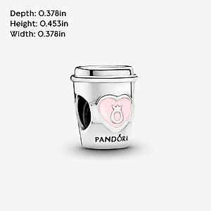 Pandora Jewelry Take a Break Coffee Cup Charm - Fun, Original Charm Charm Bracelets - Perfect Charm for Mom, Sister, Daughter & More - Sterling Silver, No Box