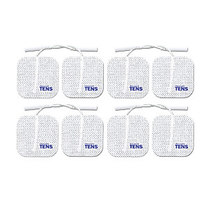 TENS Electrodes, Value Wired Replacement Pads for TENS Units, 8 TENS Unit Electrodes (2in x 2in, 8 Pack) Discount TENS Brand