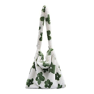 Fluffy Tote Bag Y2K Purse Cute Long Strap Furry Purse Fluffy Plush Bag Women Plush Shoulder Bag