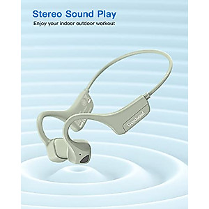Bone Conduction Headphones, Open Ear Headphone Bluetooth Wireless with Mic, Sports Waterproof Sweatproof Headset, Conducting Induction Earbuds Earphones for Running Cycling Walking Workout Gym Work