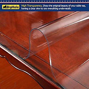 Clear Plastic Protector Wood Furniture Table Topper Protective Cover Dining Living Room Countertop Thick PVC Tablecloth Vinyl Mat Tabletop Protection Pad Wipeable Waterproof Table Cloths 20 x 60 Inch