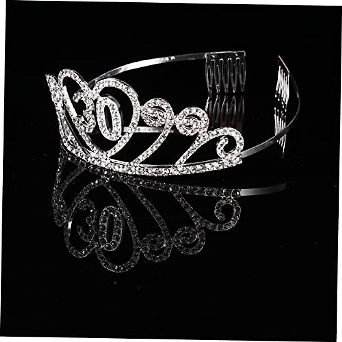 Mikinona 1pc Jewel Headbands for Women Bridal Headpieces for Wedding Rhinestone Belts for Women 60th Birthday Headpiece Headbands Crystal Diamond 60 Birthday Tiara and Sash Hair Crown Gift
